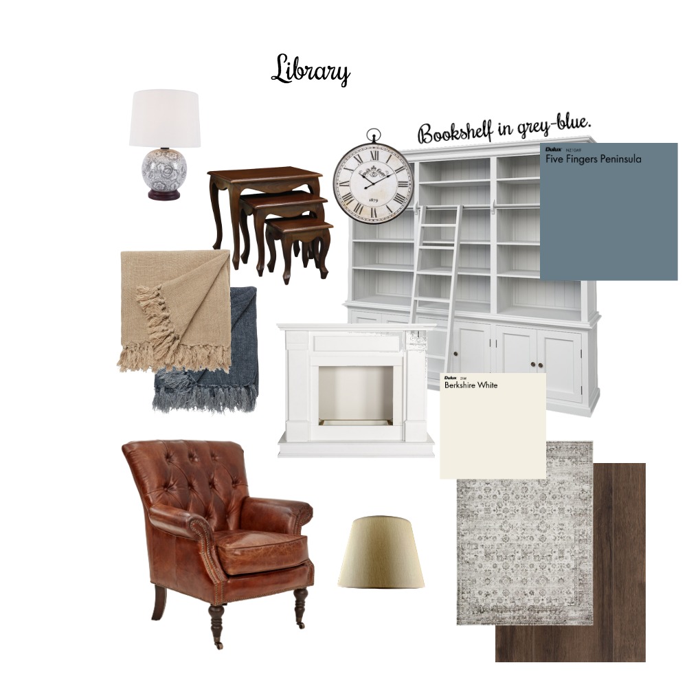 Vintage Library Interior Design Mood Board by Bella - Style Sourcebook