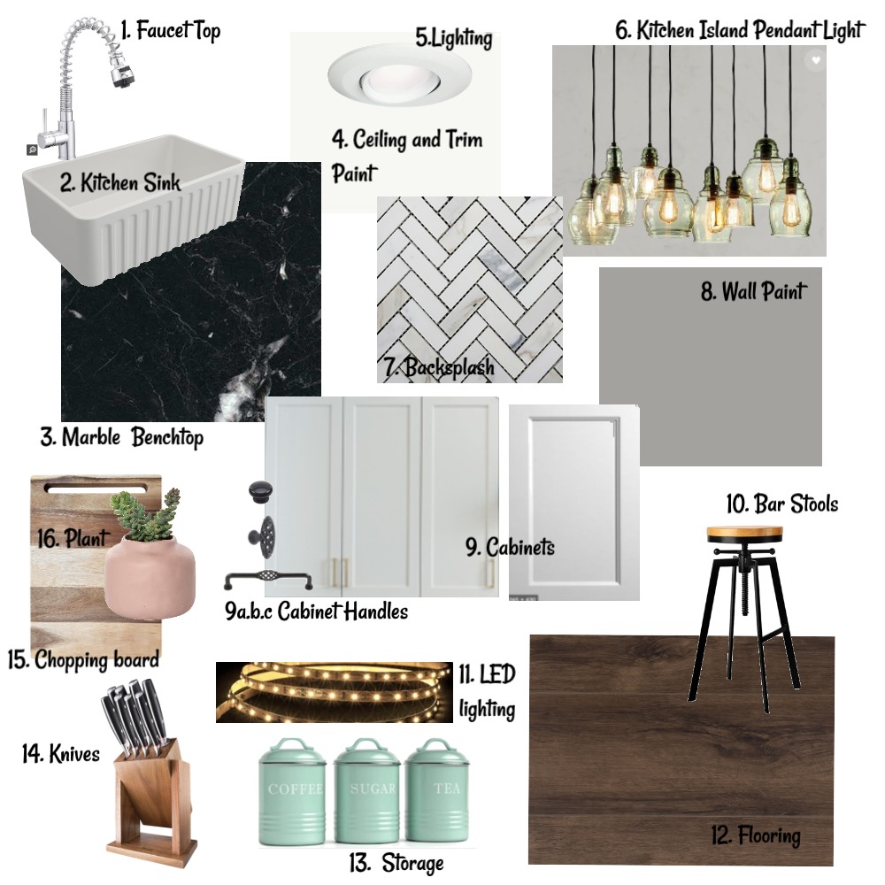 Rustic farmhouse styled Kitchen (Sample Board Interior Design Mood ...