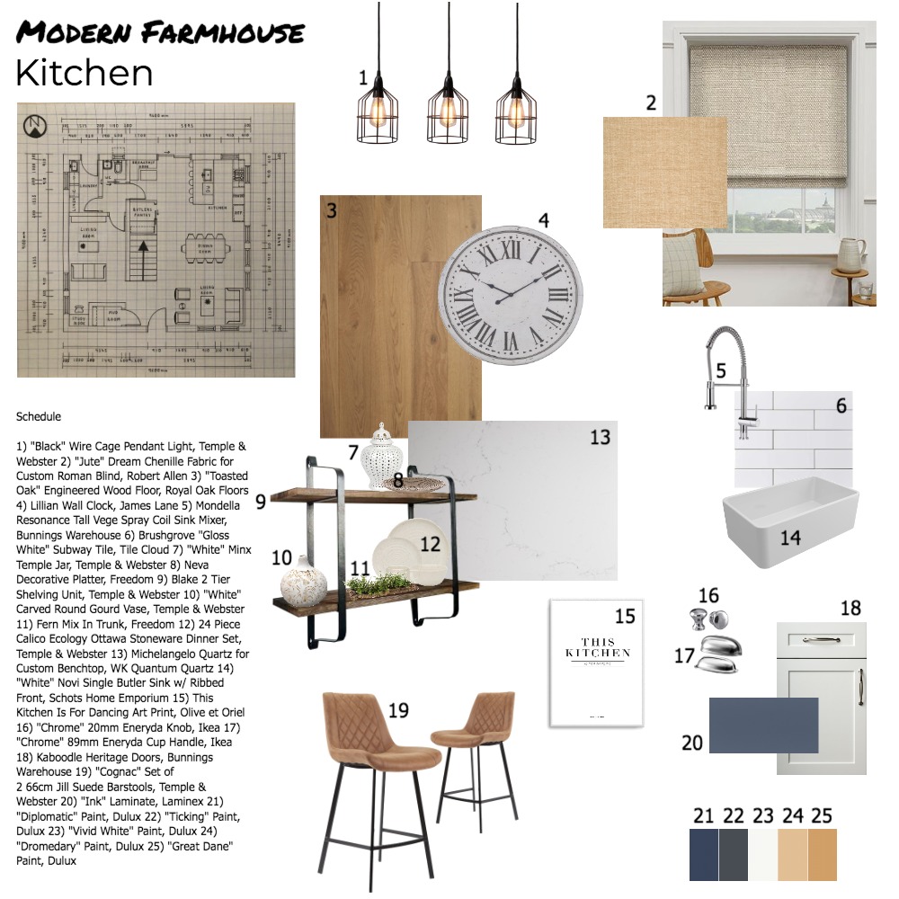 Kitchen Sample Board Interior Design Mood Board by georgiacampbell ...