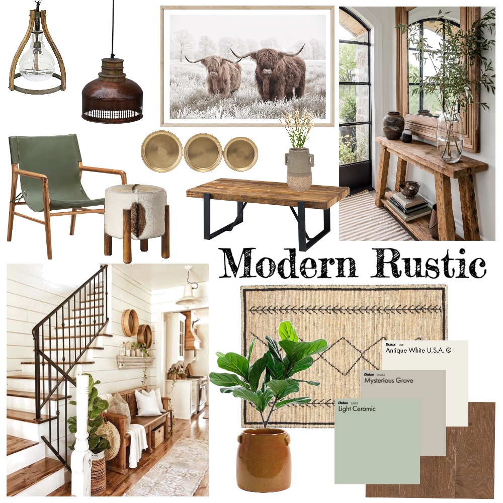 Modern Rustic Interior Design Mood Board by toutest_claire - Style ...
