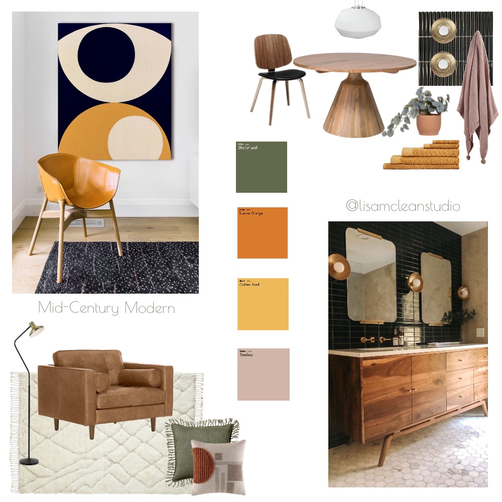 Mid Century Modern House Moodboard Interior Design Mood Board by Lisa ...