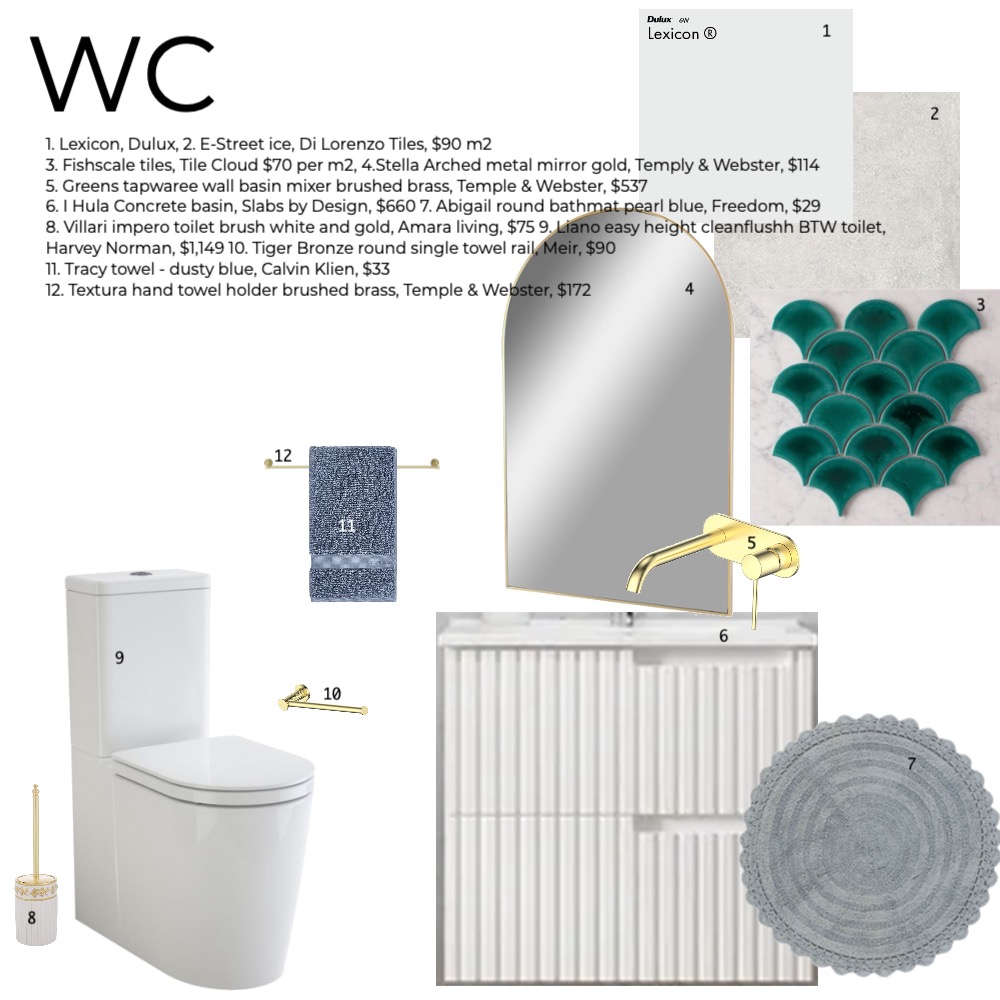 WC sample board Interior Design Mood Board by vic.wales - Style Sourcebook