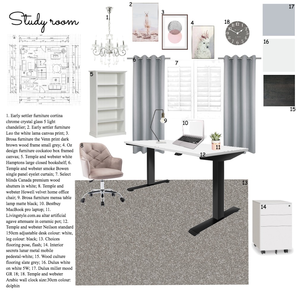 study room mood board Interior Design Mood Board by jenniferli1099 ...