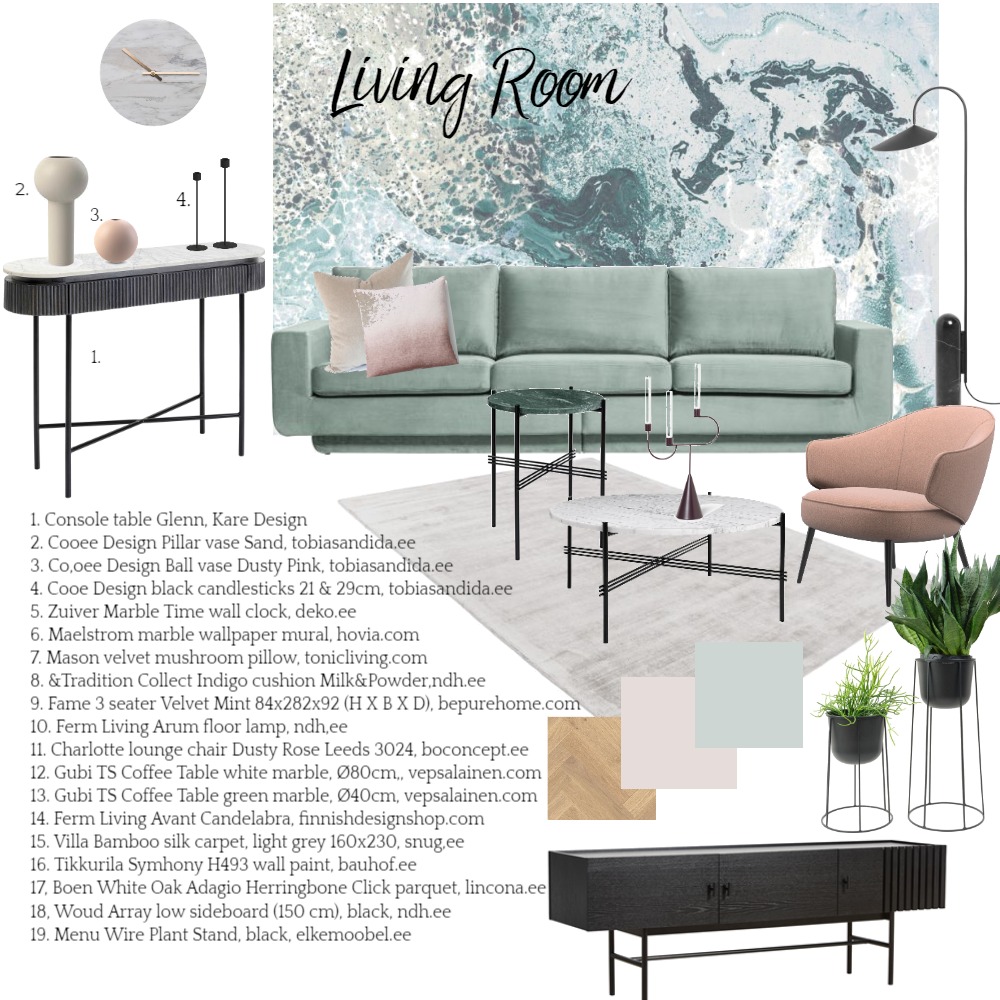 Complementary Living Room Interior Design Mood Board by karolinrillo ...