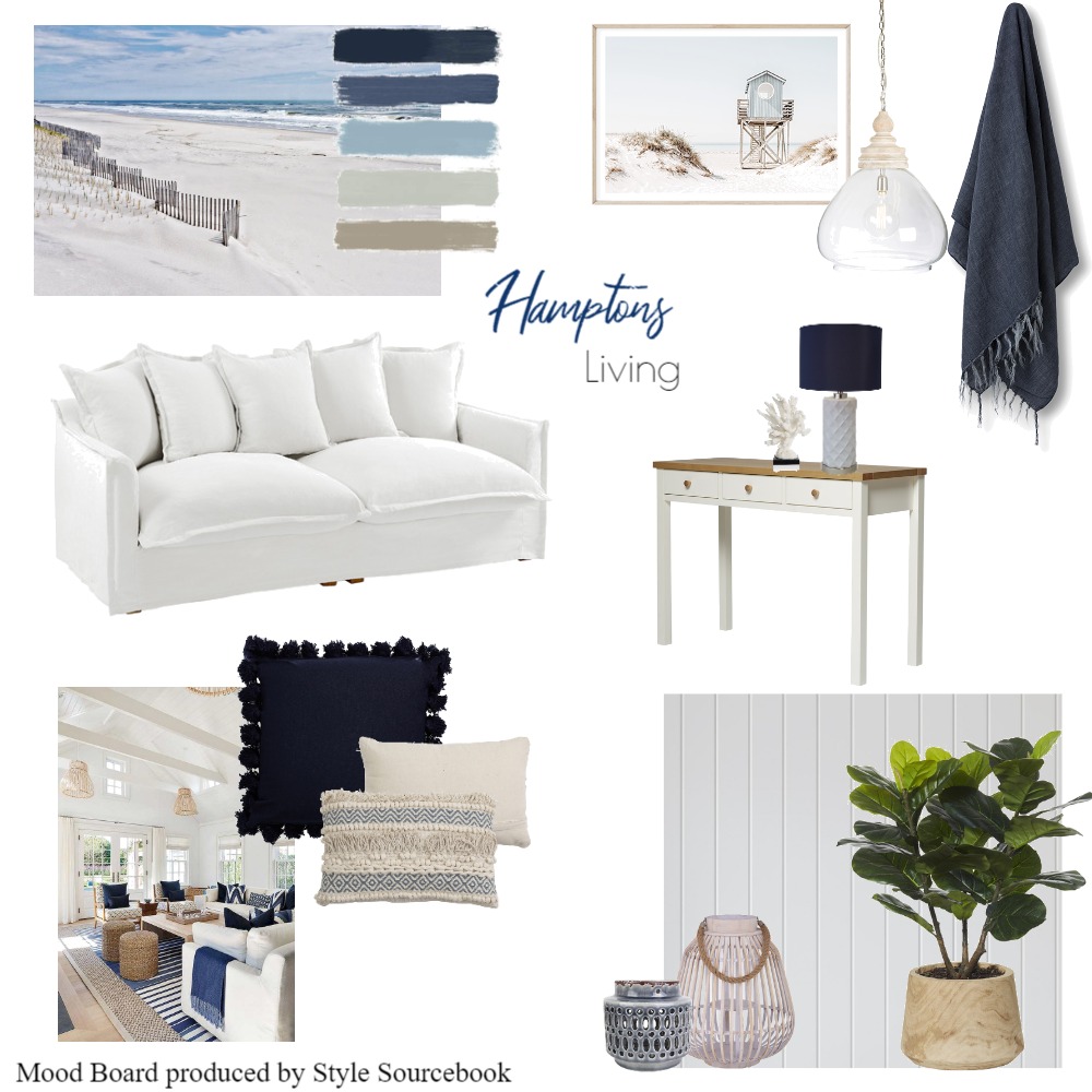 Hamptons Living Navy Interior Design Mood Board by MikaelaJaye - Style ...