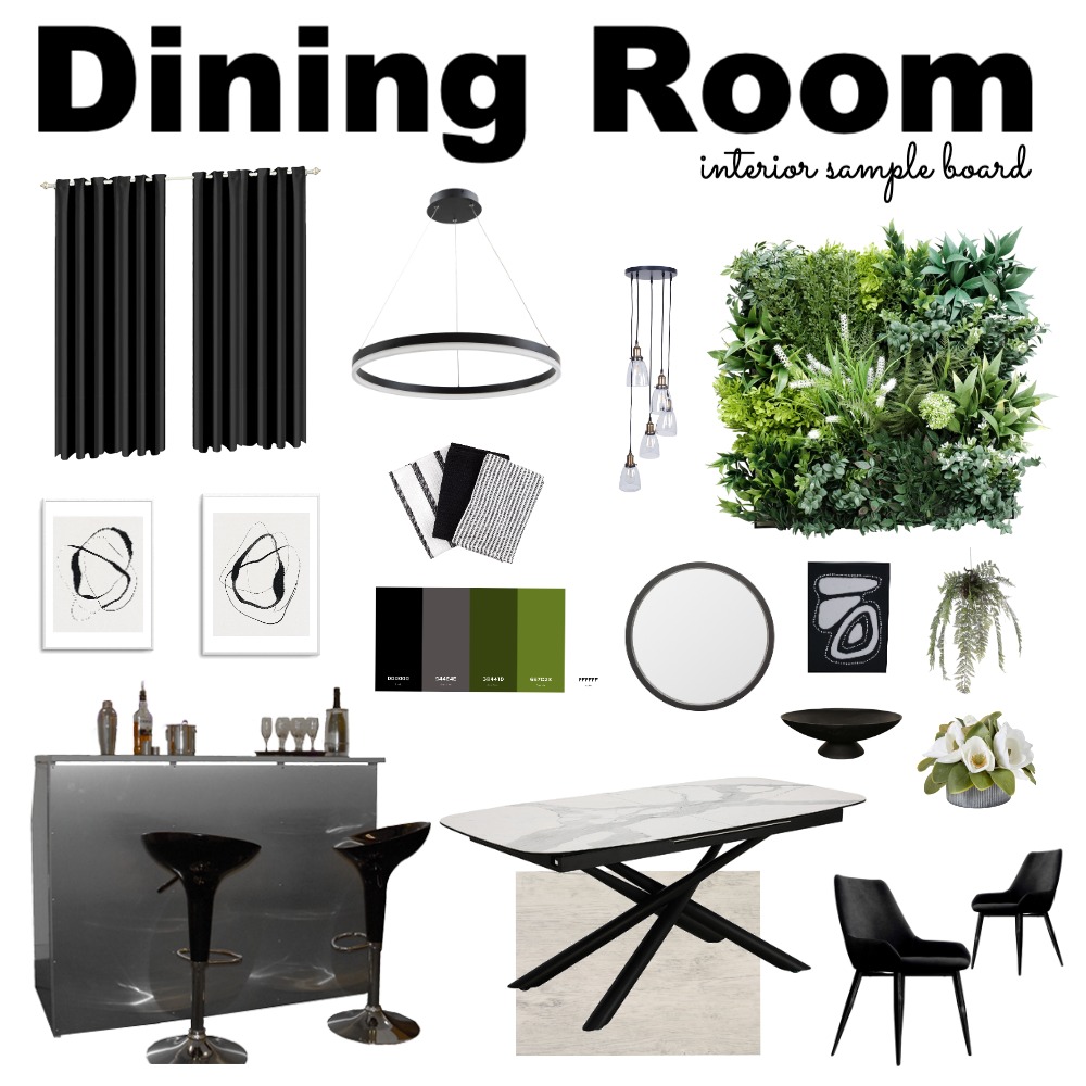 Dining Room Interior Sample Board Interior Design Mood Board by Annabel ...