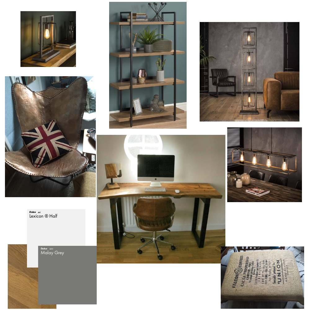 Industrial Style study room Interior Design Mood Board by SusanneB ...