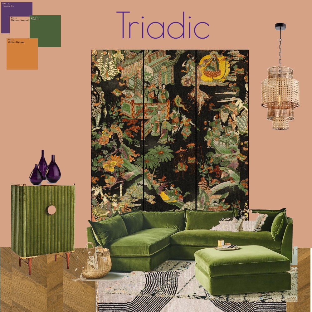 triadic scheme living room Interior Design Mood Board by raniasuccar ...