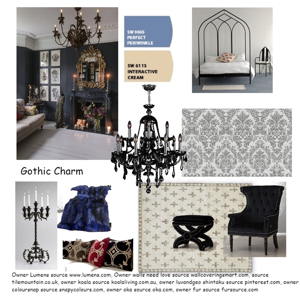 Gothic Interior Design Mood Board by Em's - Style Sourcebook