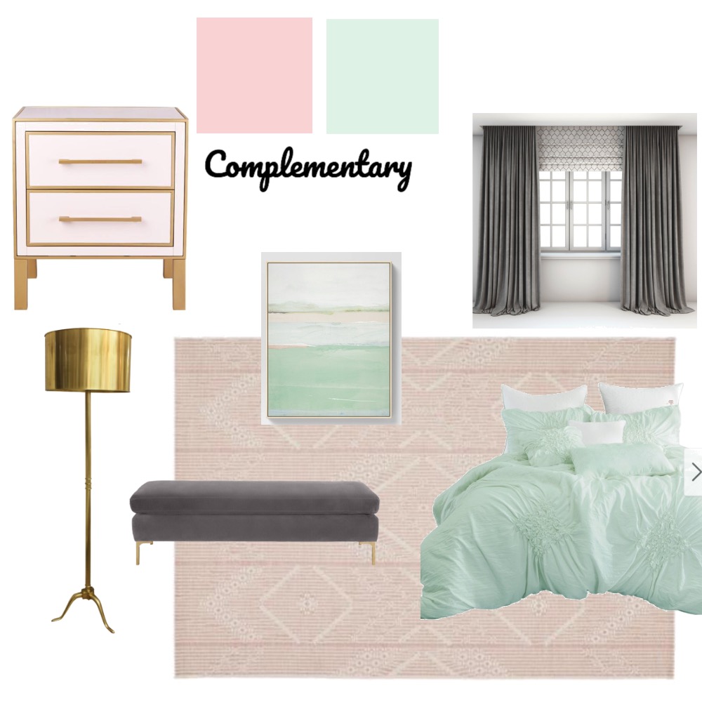 Mint Green and Pink Complementary Color Scheme Interior Design Mood ...