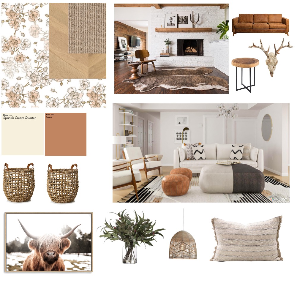 Rustic Living Room Mood Board Interior Design Mood Board by ...