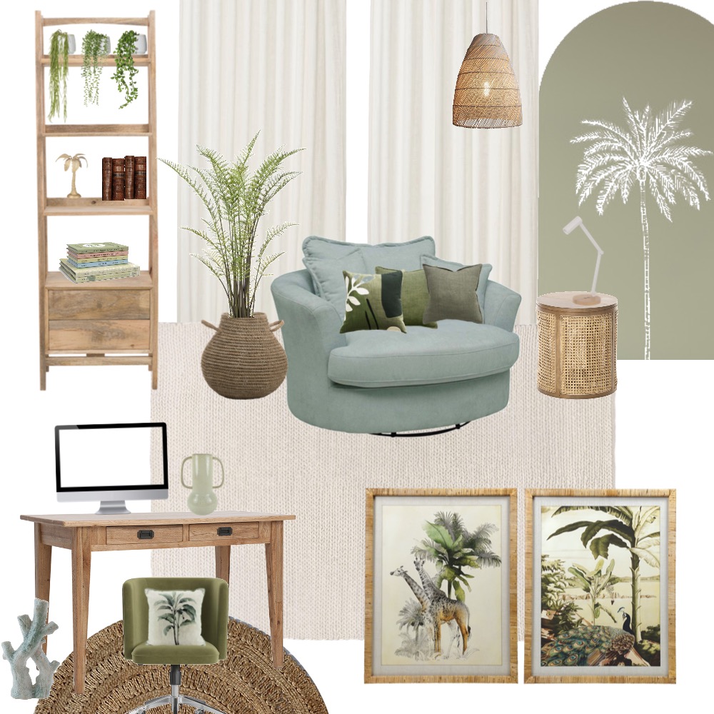 sage study Interior Design Mood Board by thepalmeffect - Style Sourcebook