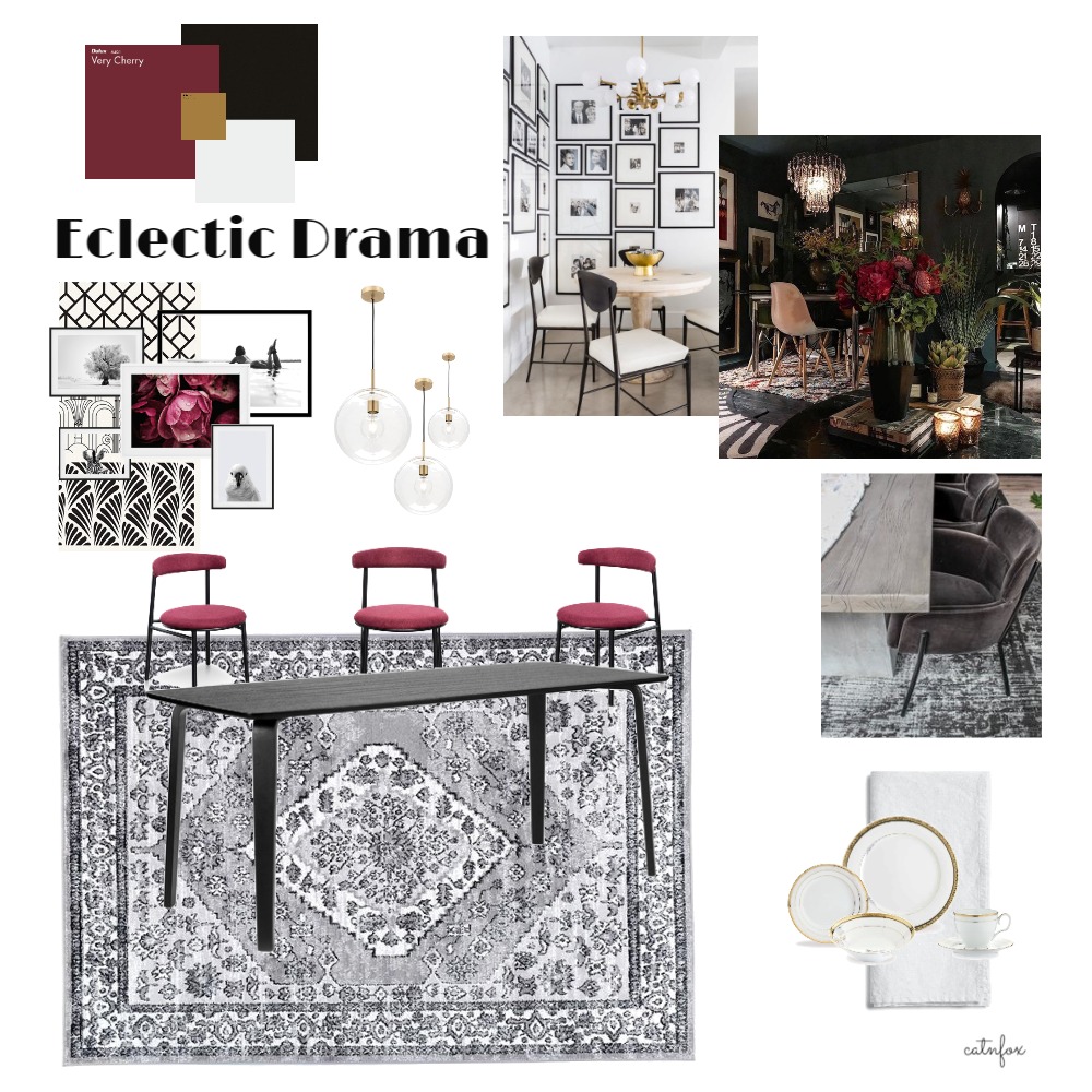 Eclectic Drama Interior Design Mood Board by catnfox - Style Sourcebook