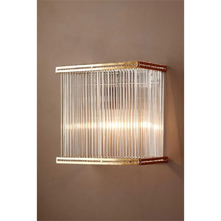 Verre Rectangular Glass Wall Light, Brass / Clear by Emac & Lawton ...