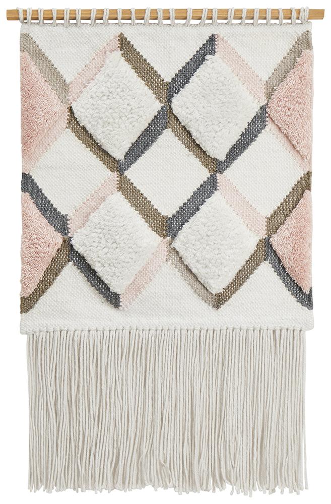 436 Pink Wall Hanging by Rug Culture - Style Sourcebook