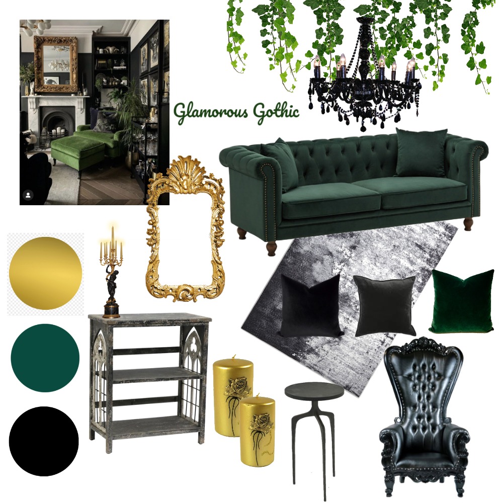 Glamorous Gothic Interior Design Mood Board by Neo_interiors - Style ...