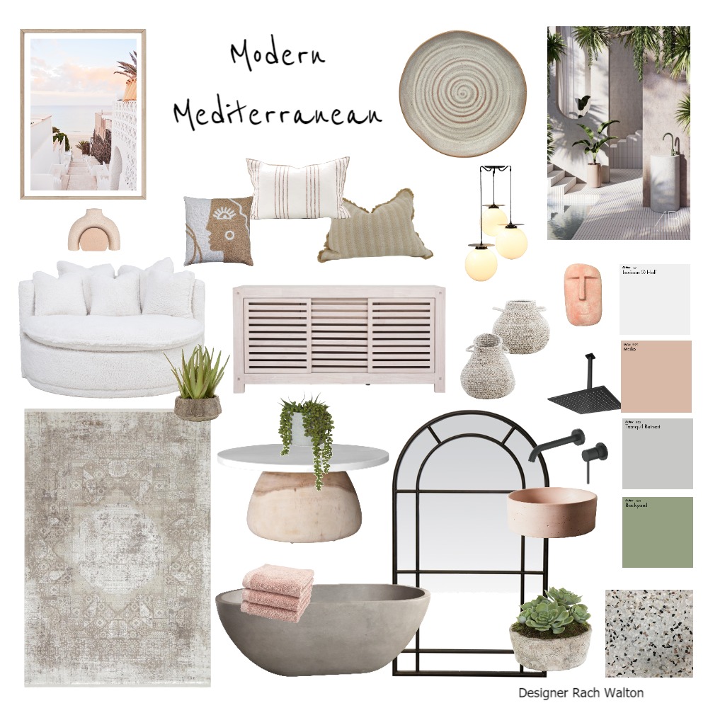 Modern Mediterranean Interior Design Mood Board by rachwalton - Style ...