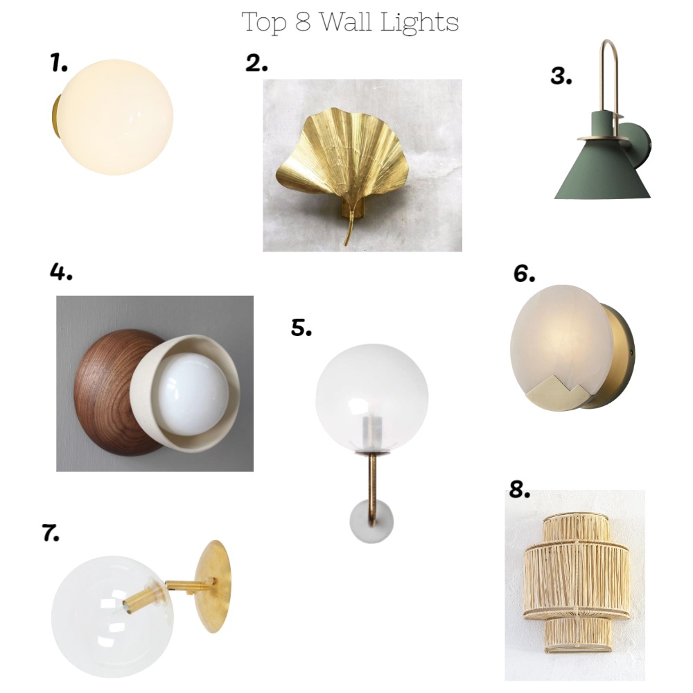 Top 8 Wall Lights Interior Design Mood Board by Siesta Home - Style ...