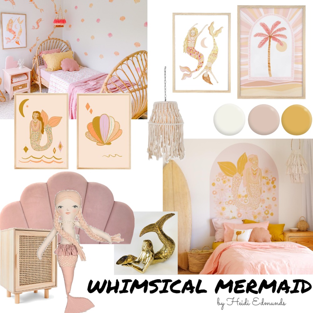 Heidi's Bedroom - Whimsical Mermaid Interior Design Mood Board by ...