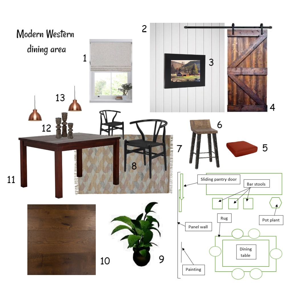 Modern Western Dining Interior Design Mood Board by Joybird - Style ...