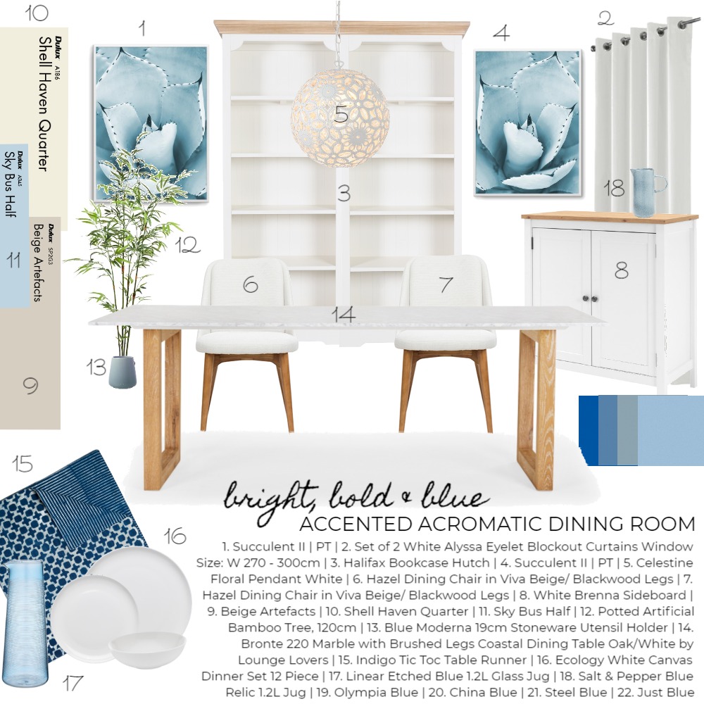 BRIGHT|BOLD|BLUE Interior Design Mood Board by Idesigns - Style Sourcebook