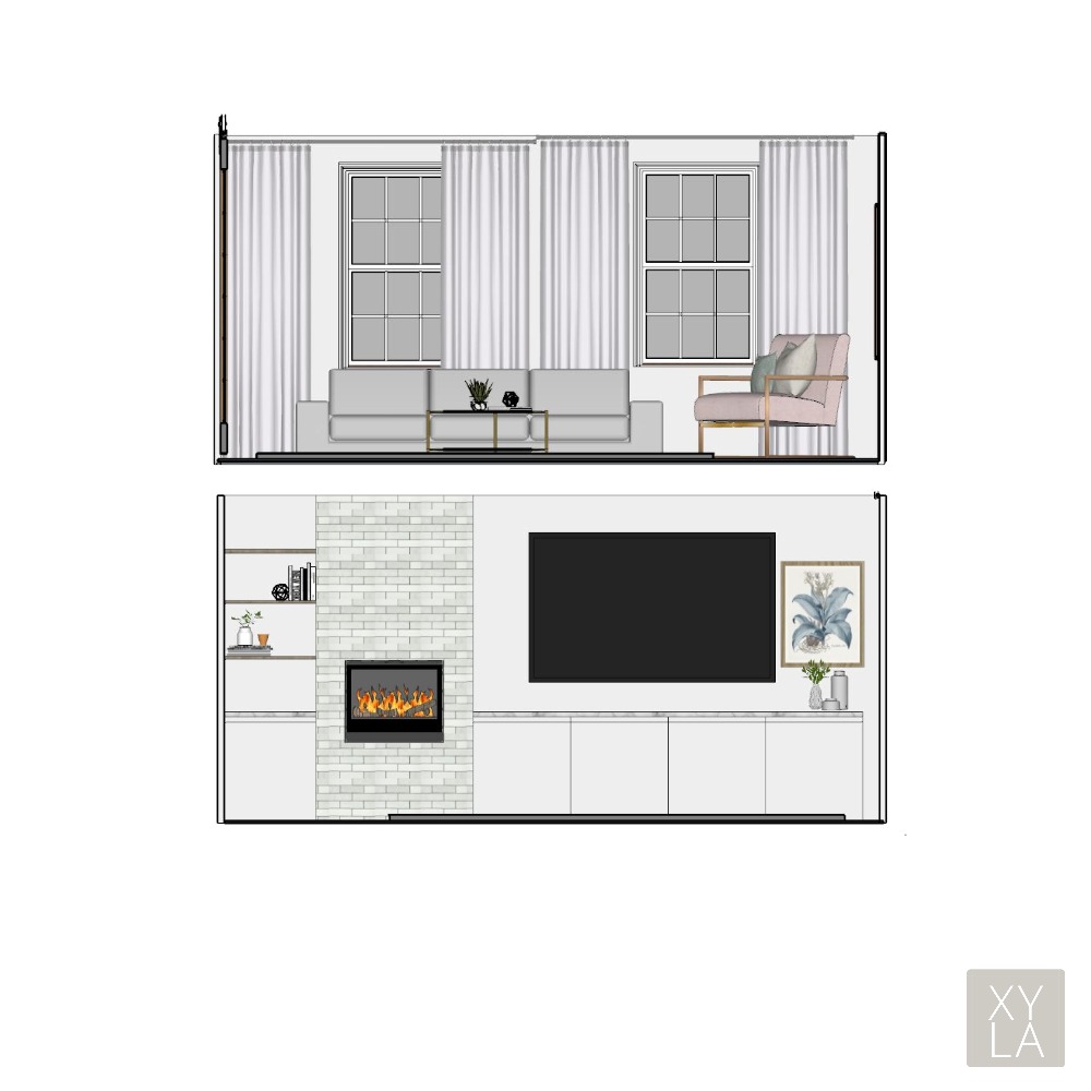 Rendered Elevations Interior Design Mood Board by XYLA Interiors ...