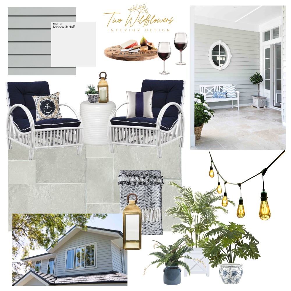 Hamptons Courtyard Interior Design Mood Board by Two Wildflowers ...