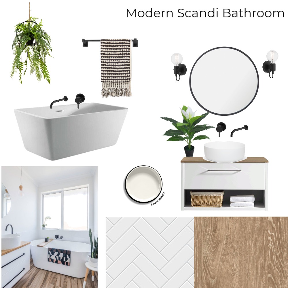 Modern Scandi Bathroom Interior Design Mood Board by Joanne Marie ...
