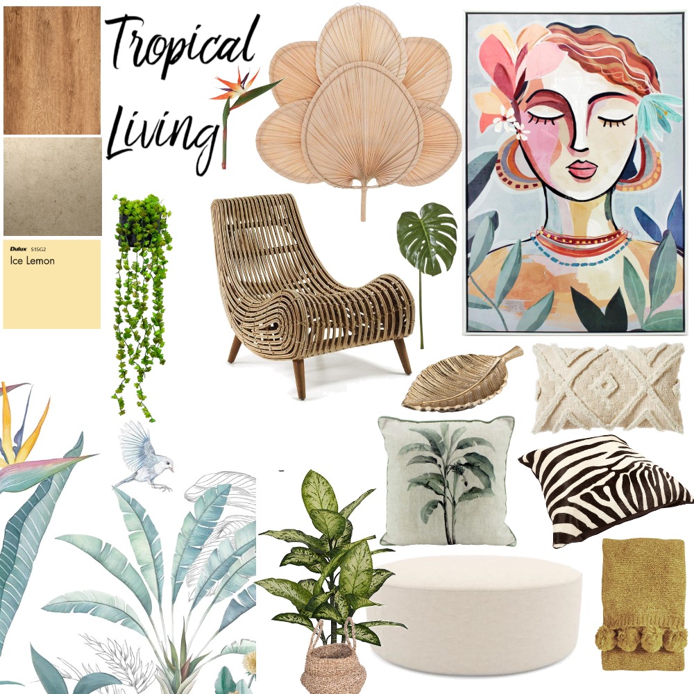 Tropical Inspiration Interior Design Mood Board by Nadia Lee Webster ...