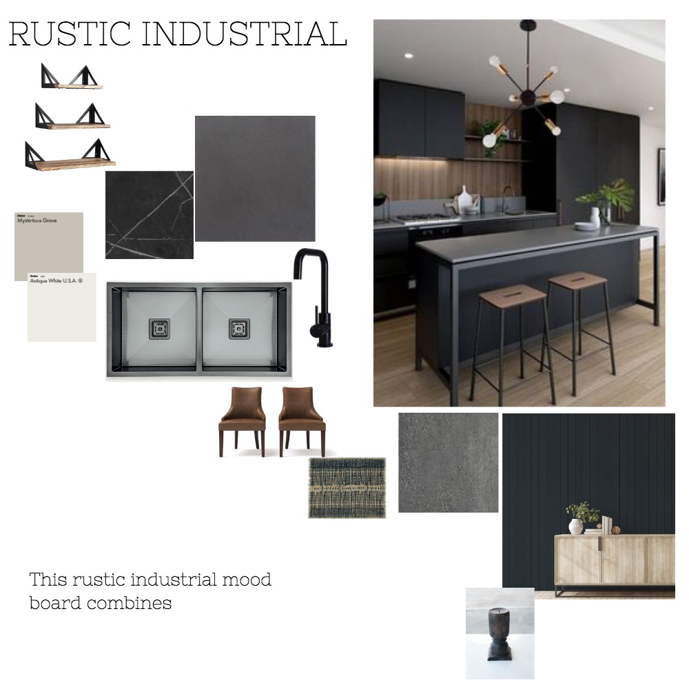 rustic industrial kitchen Interior Design Mood Board by jocelynmlane ...