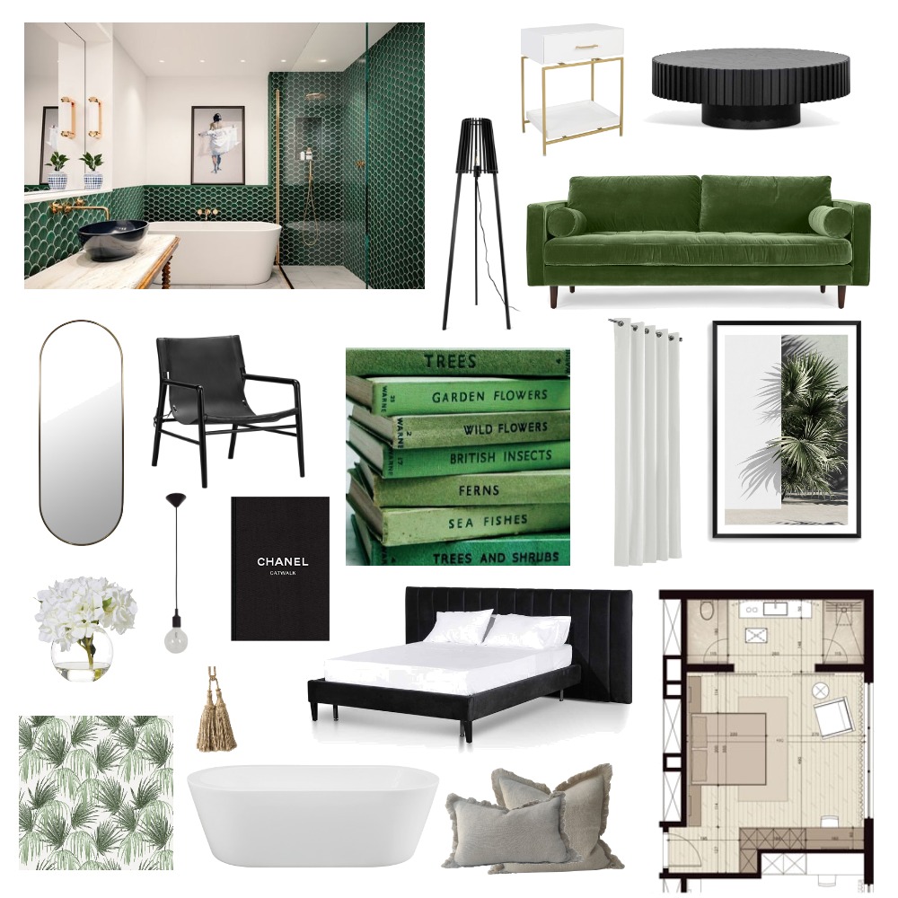 GREEN HOTEL ROOM Interior Design Mood Board by sun goldenberg - Style ...