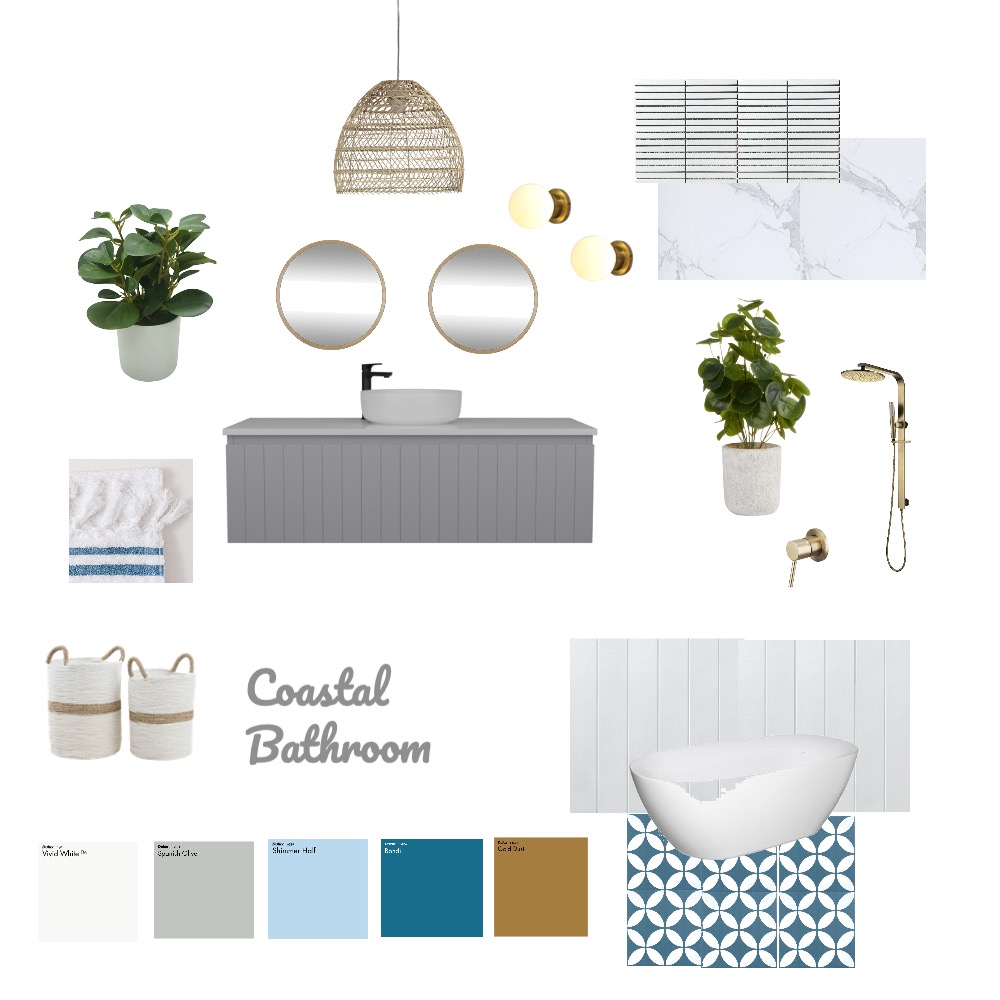 Coastal Bathroom Interior Design Mood Board by brentscales - Style ...