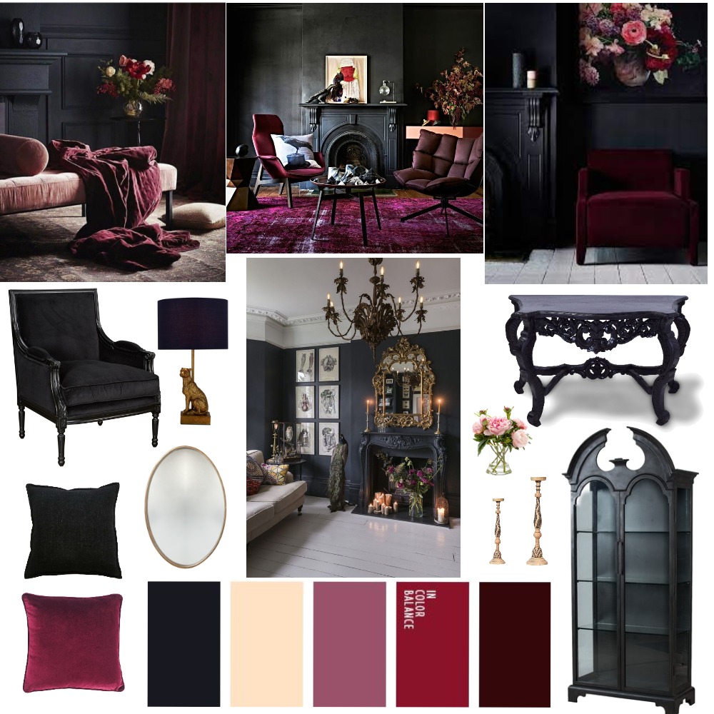 Gothic Aesthetic Interior Design Mood Board by Katie Anne Designs ...