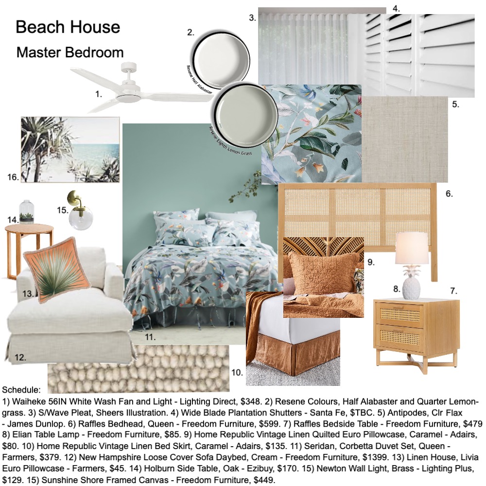 Master Bedroom Sample Board Interior Design Mood Board by Helen ...