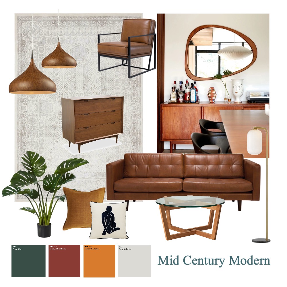 Mid Century Modern Interior Design Mood Board by tesswatt - Style ...