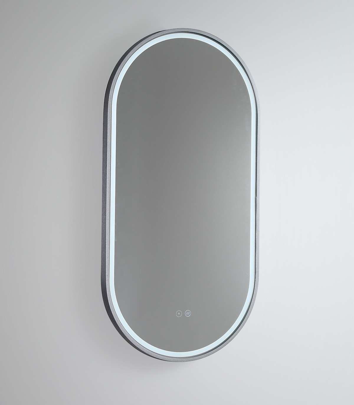 Gatsby Pill Shaped LED with Gun Metal Frame - 90 x 45cm or 120 x 45cm ...
