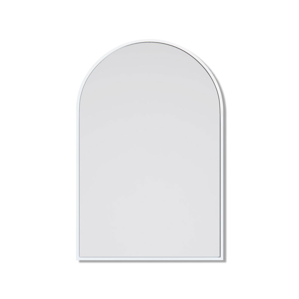 Arch Metal Framed Bathroom Mirror White - 76cm x 50cm by Luxe Mirrors ...