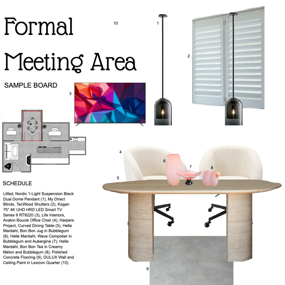 Formal Meeting Area Interior Design Mood Board by sgeneve | Style ...