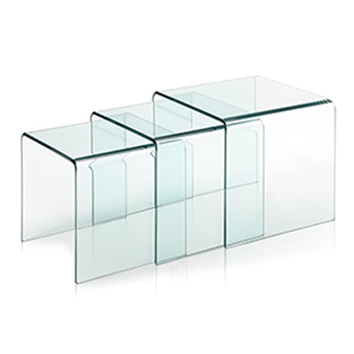 Glacier 3 Piece Glass Nesting Table Set, Clear by MY Room - Style ...