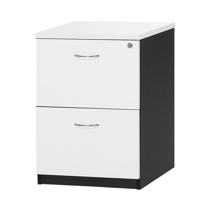 Logan 2 Drawer File Cabinet, White / Black by YS Design - Style Sourcebook