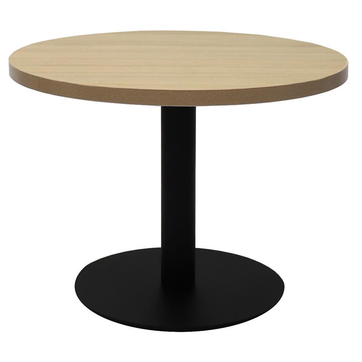 Estilo Round Coffee Table, 60cm, Oak / Black by Rapidline - Style Sourcebook