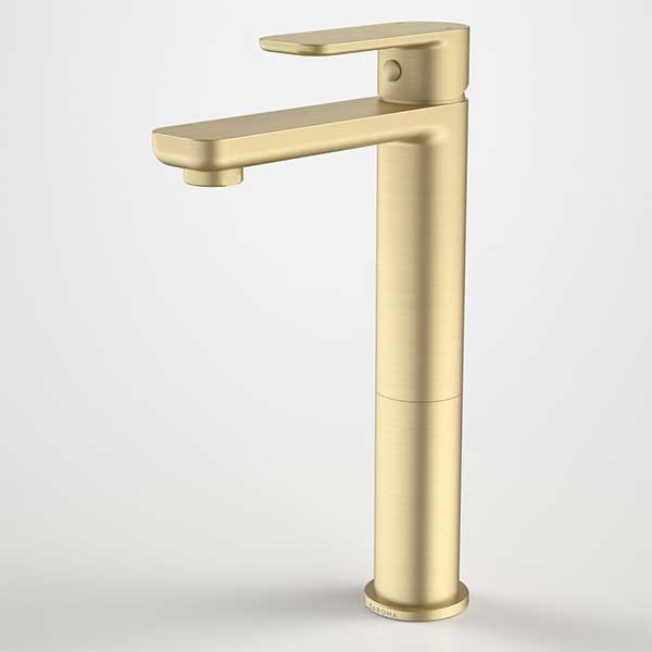 Caroma Luna Tower Basin Mixer Brushed Brass by Caroma - Style Sourcebook