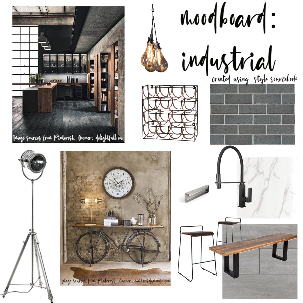 Industrial Mood board Interior Design Mood Board by Sophie Bassett ...