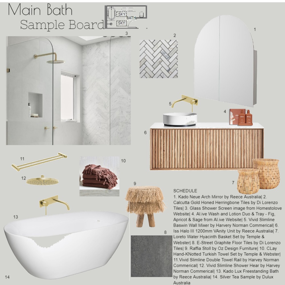 Main Bathroom Sample Board Interior Design Mood Board by ejbrad - Style ...