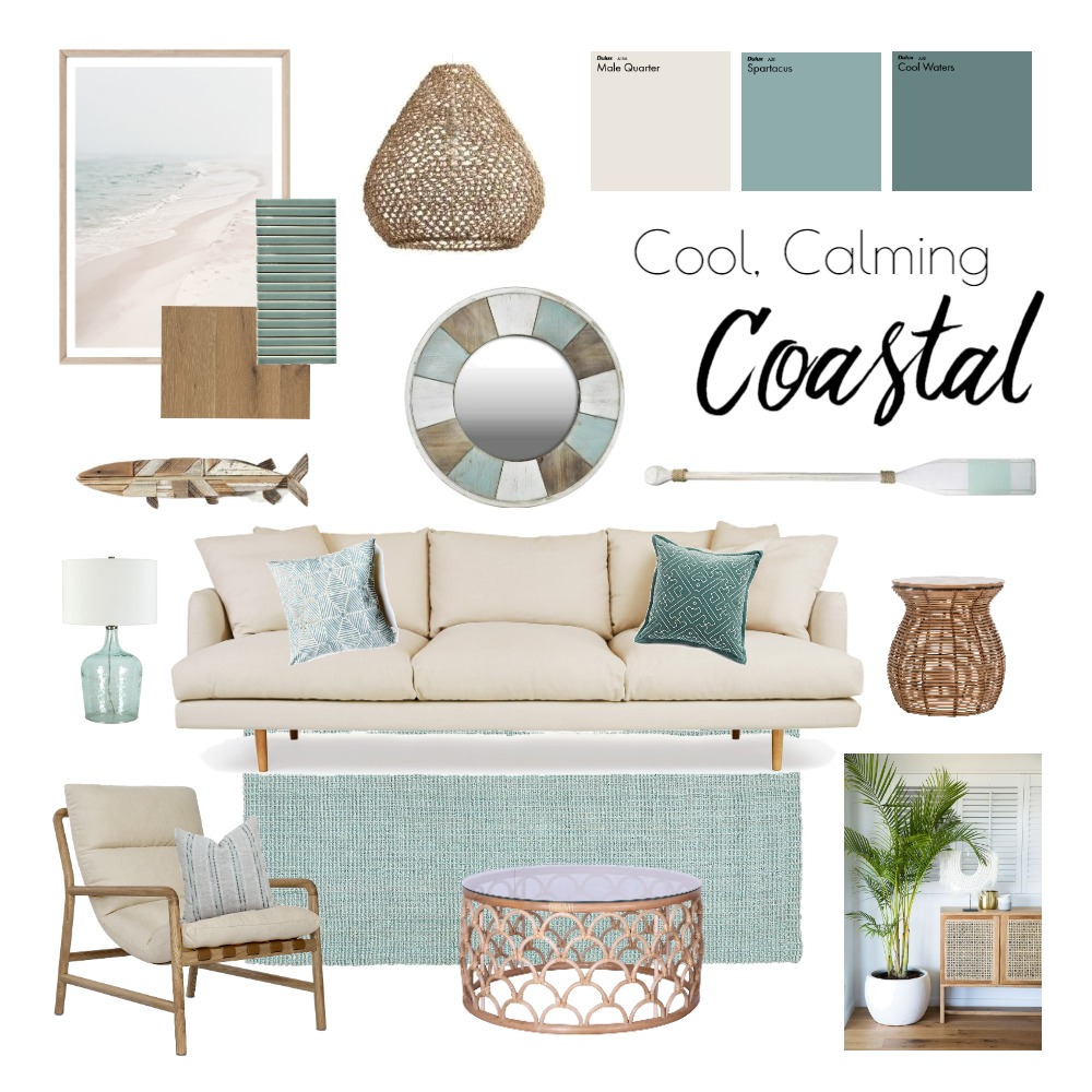 Cool, Calming Coastal Interior Design Mood Board by mmg - Style Sourcebook