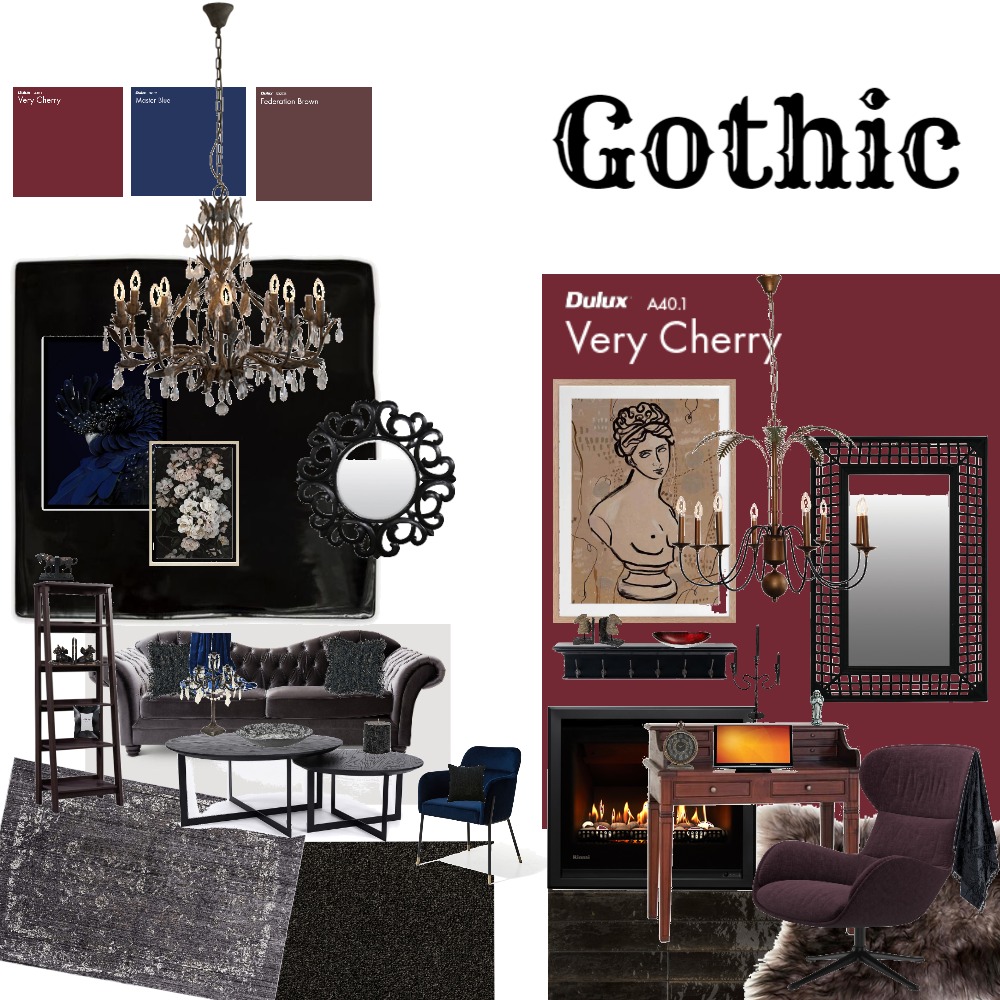 Gothic Mood Board Interior Design Mood Board by CourtneyDotson - Style ...
