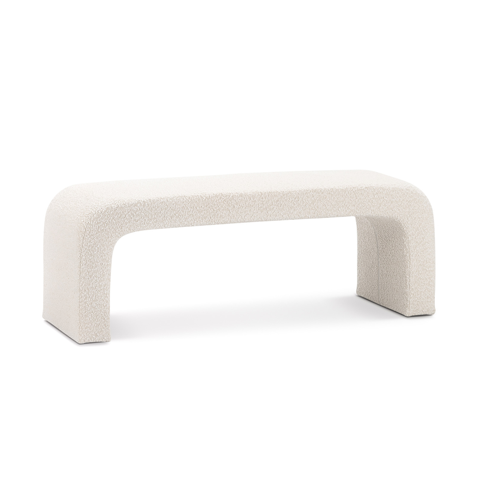 Harper Arch 120cm Bench Seat, Cream Boucle by L3 Home - Style Sourcebook