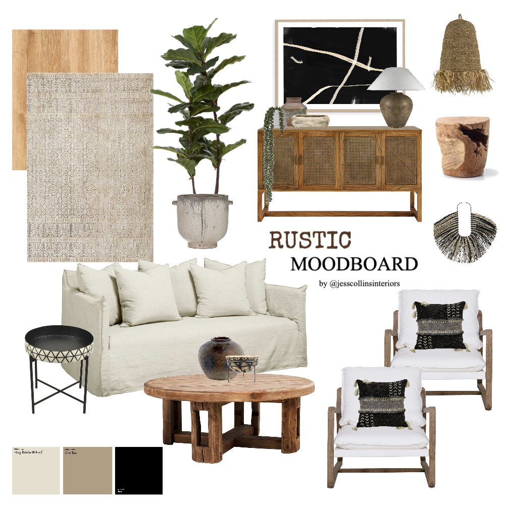 Rustic Moodboard Interior Design Mood Board by Jess Collins Interiors ...
