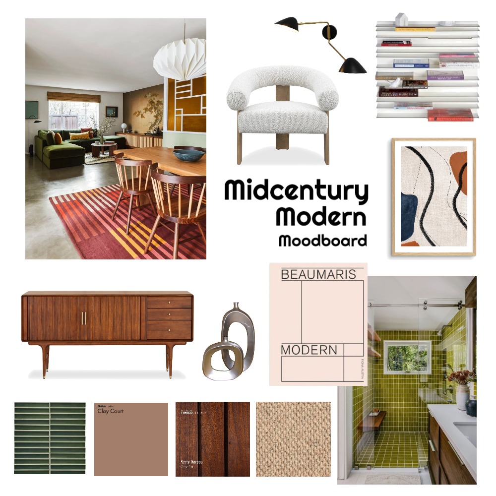 Assignment 3 - Midcentury Modern Interior Design Mood Board by ...