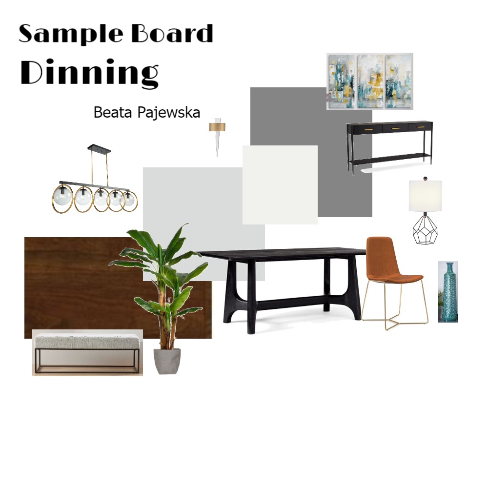 Sample Board Dinning Interior Design Mood Board by Beata Pajewska ...